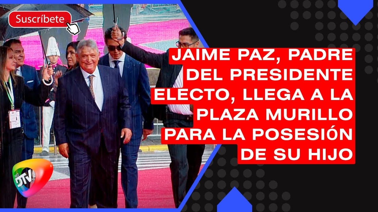 Jaime Paz, padre del presidente electo, llega a la plaza Murillo para ...